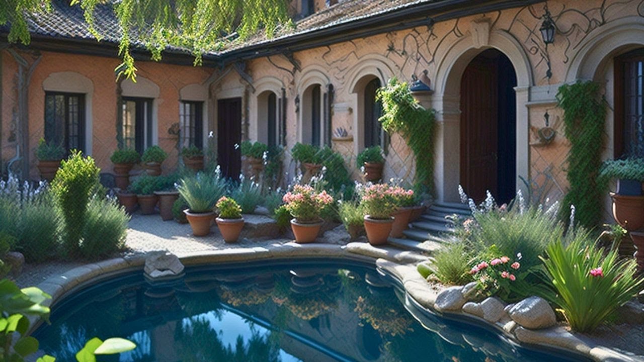 Italian Courtyard Escapes🪴Serenity in Bloom🌿Italian Courtyard Gardens ...