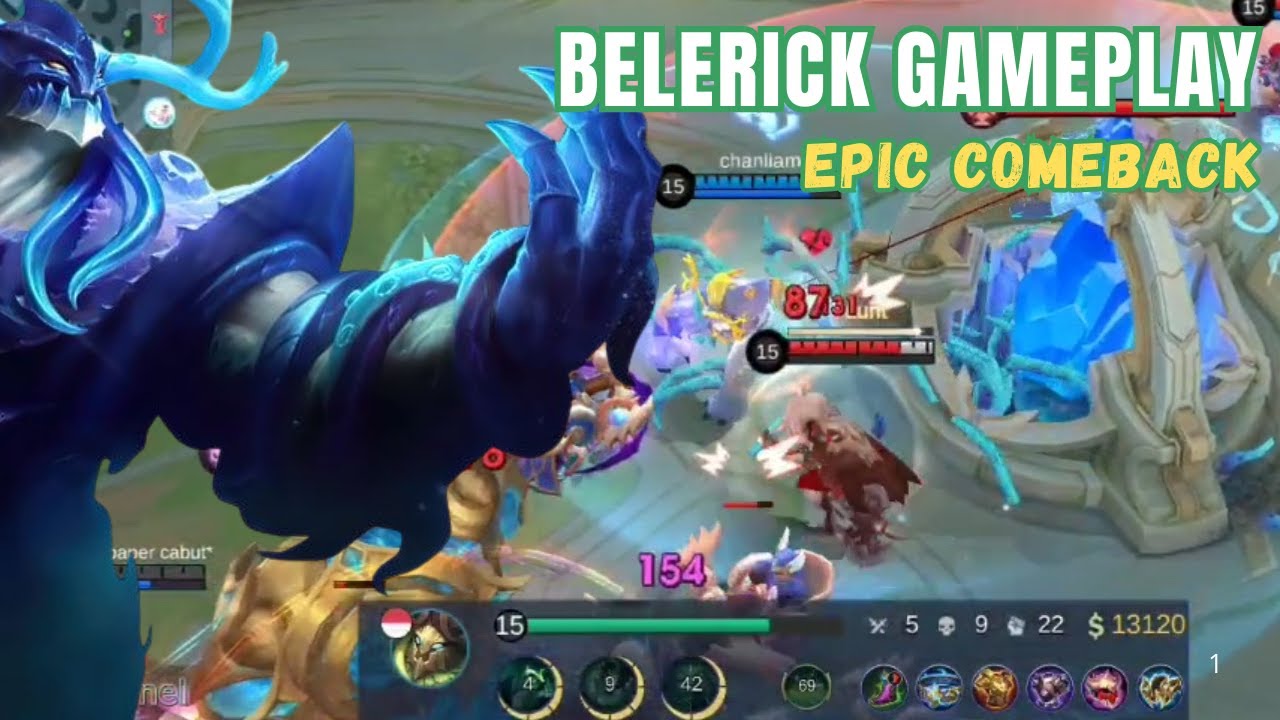 BELERICK GAMEPLAY EPIC COMEBACK| BELERICK BEST BUILD 2025| BUILD ...