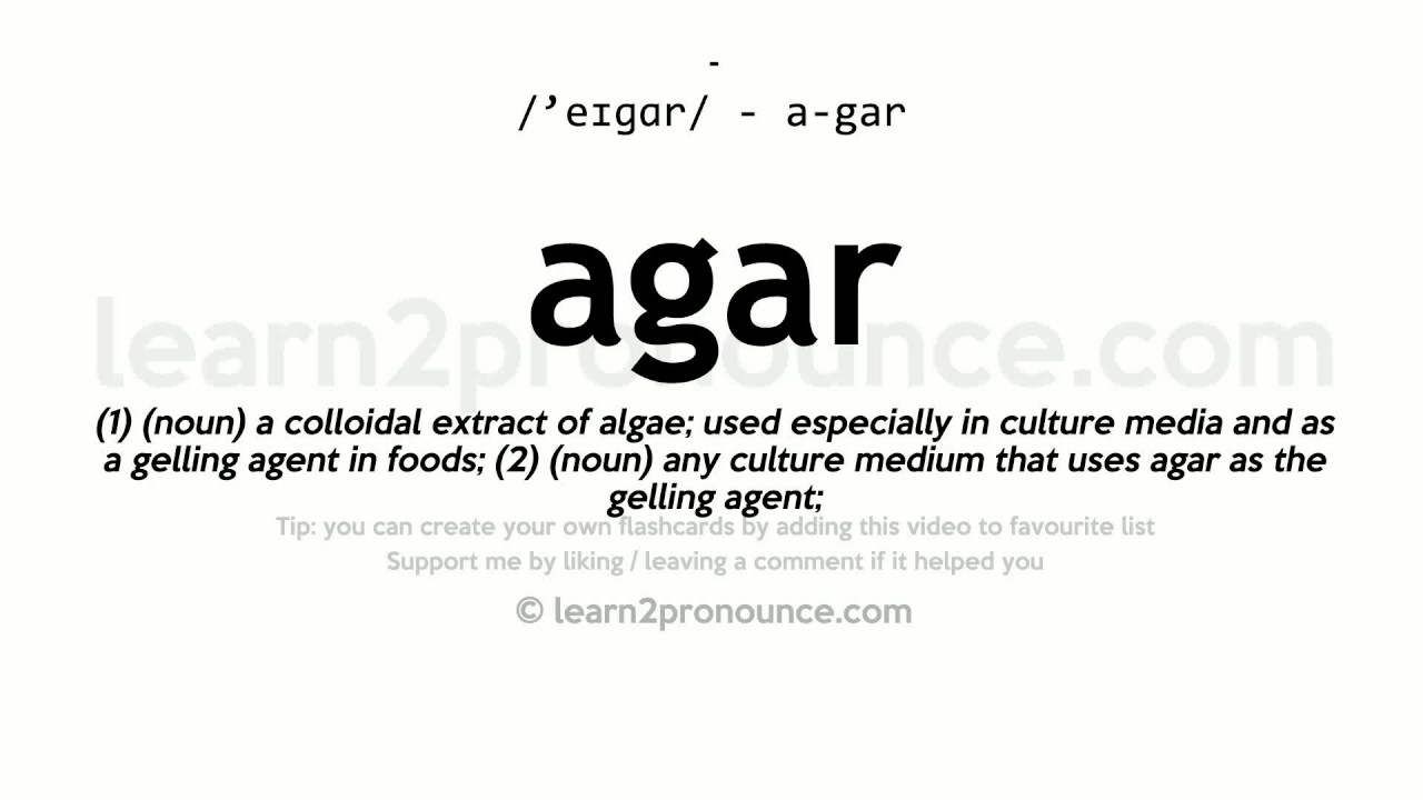 Pronunciation of Agar | Definition of Agar - YouTube
