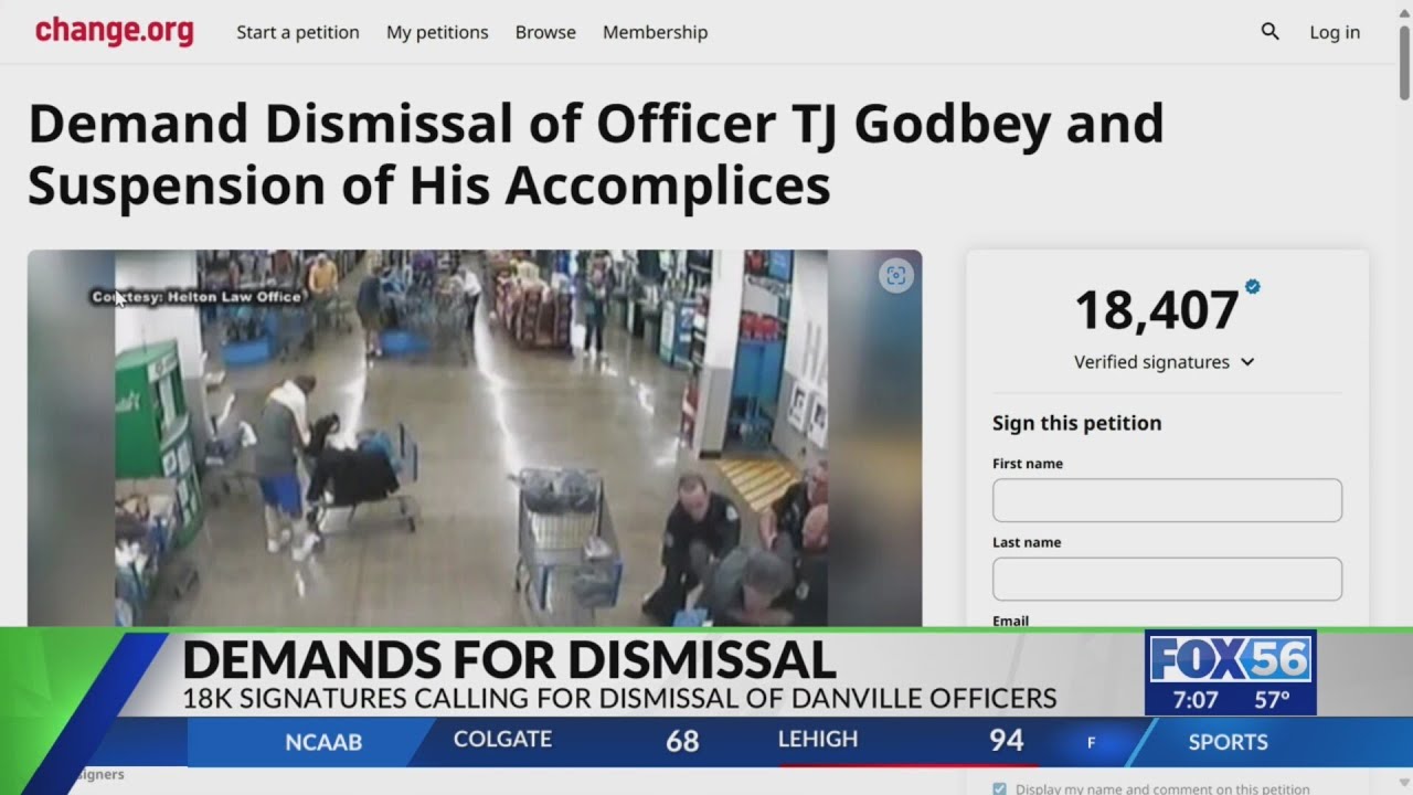 Online petition calling for dismissal of Danville police officer TJ ...