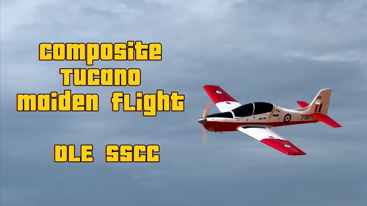 Maiden flight the brand new fully composite Tucano with DLE 55cc engine ...
