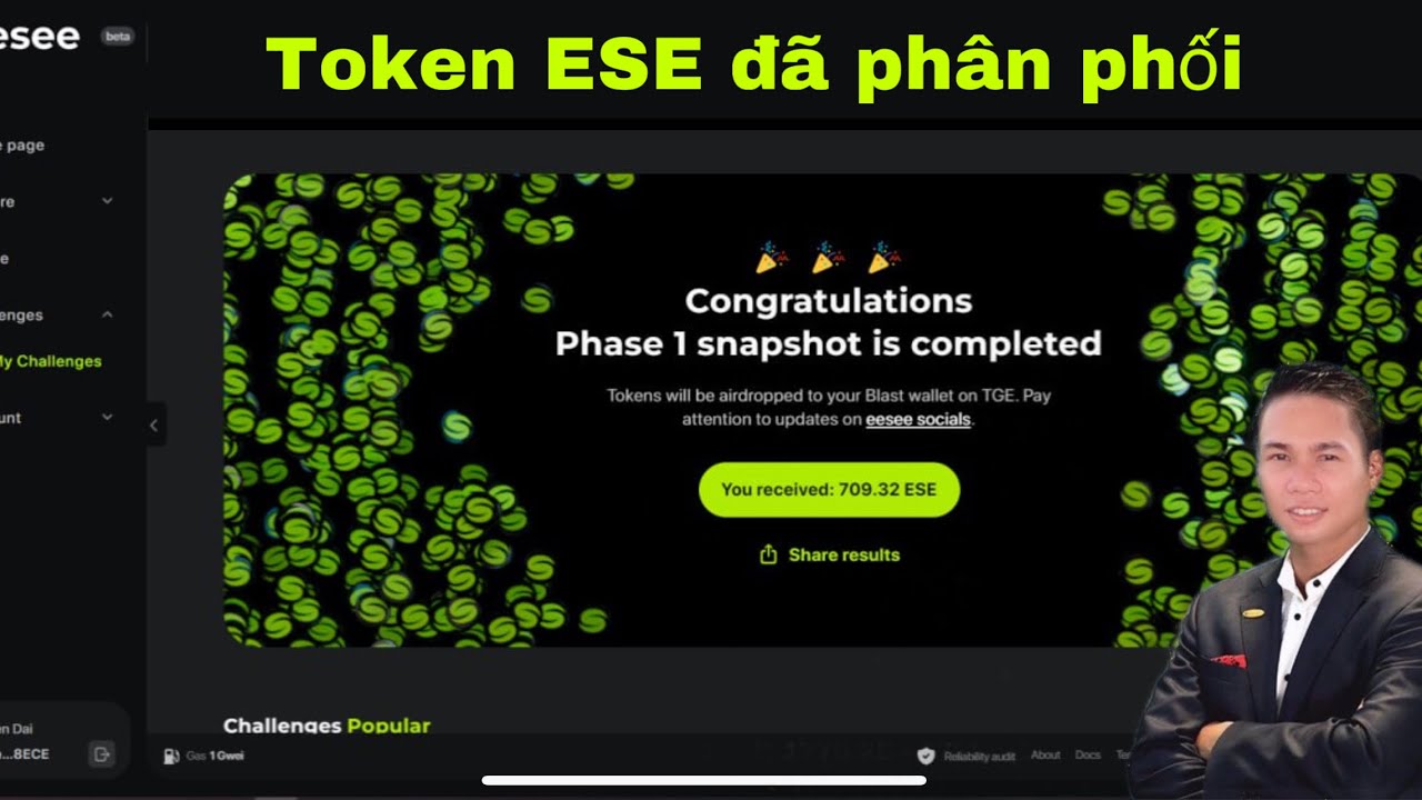 [ EESEE Update Airdrop] Token ESE đã phân phối về ví mạng lưới Blast - YouTube