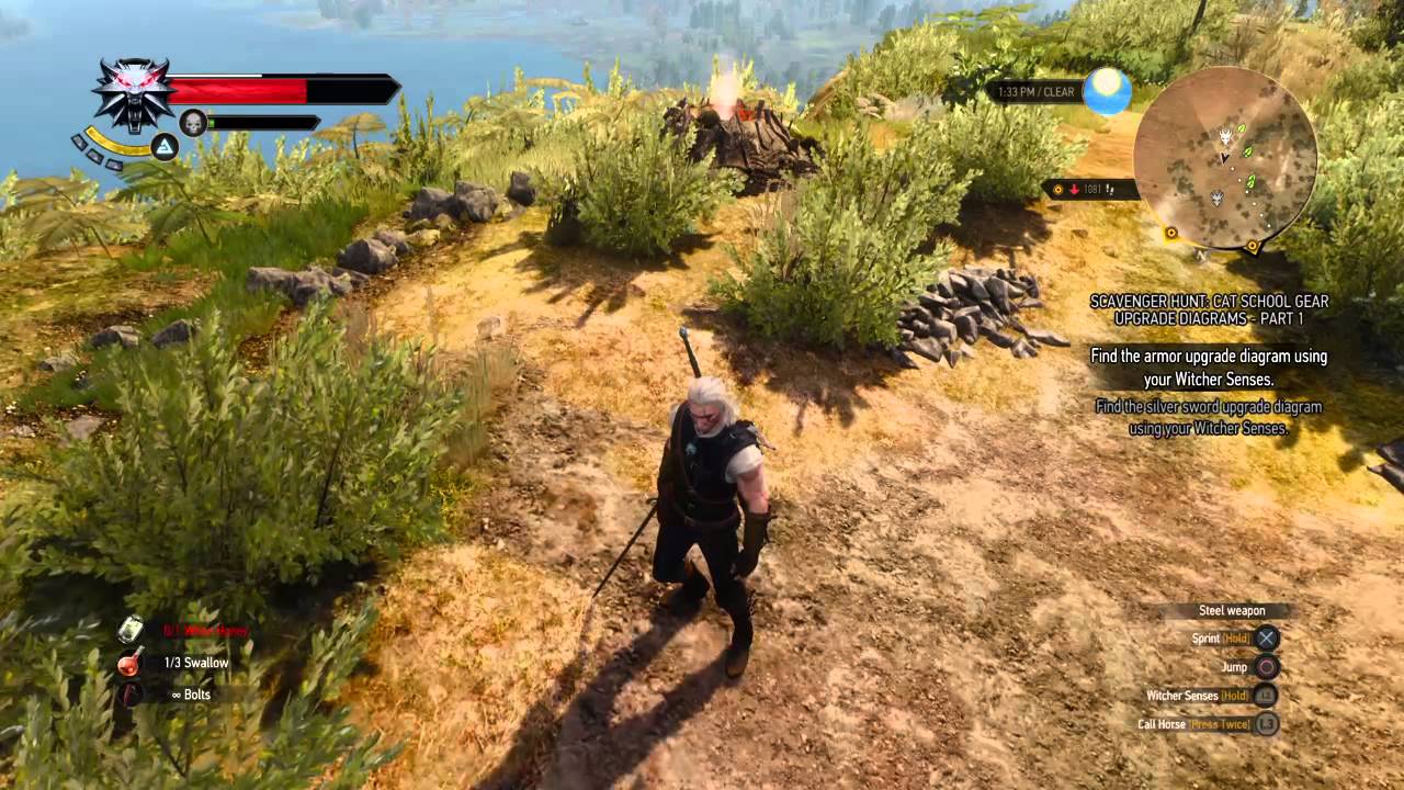 The Witcher 3: Cat school gear upgrade an royal wyvern fight - YouTube