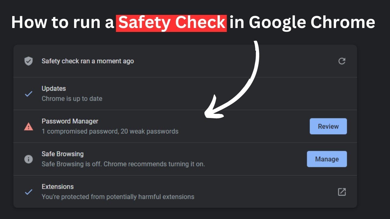How to run a Safety Check in Google Chrome - YouTube