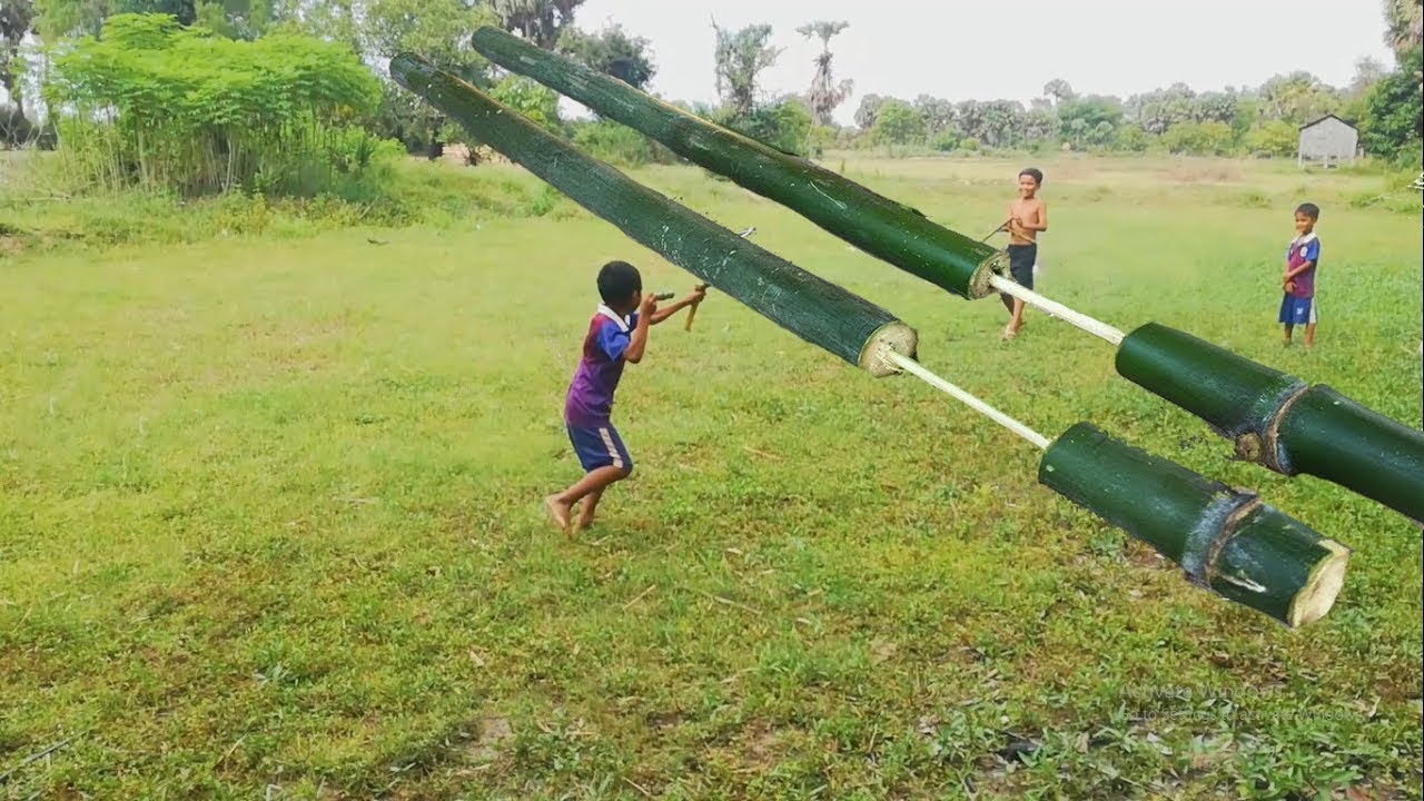 Amazing Toys Gun made by bamboo - only Asian children know About this ...