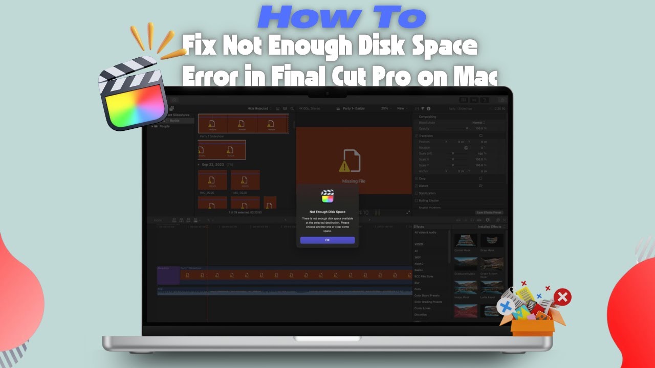 How to Fix Not Enough Disk Space Error in Final Cut Pro on Mac - YouTube