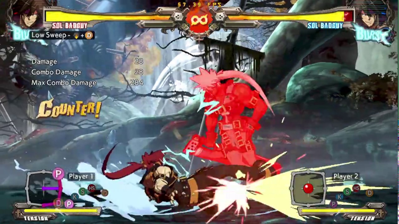 Guilty Gear Xrd REV2 - Sol BnB combo - counter hit 2D [air combo] - YouTube
