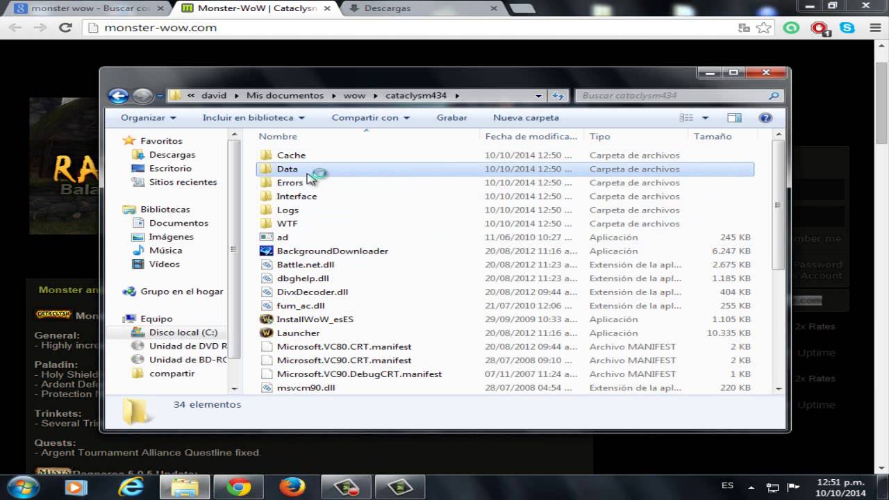 como descargar el wow cataclysmo 4.3.4 y el wow pandashan en 5 minutos ...