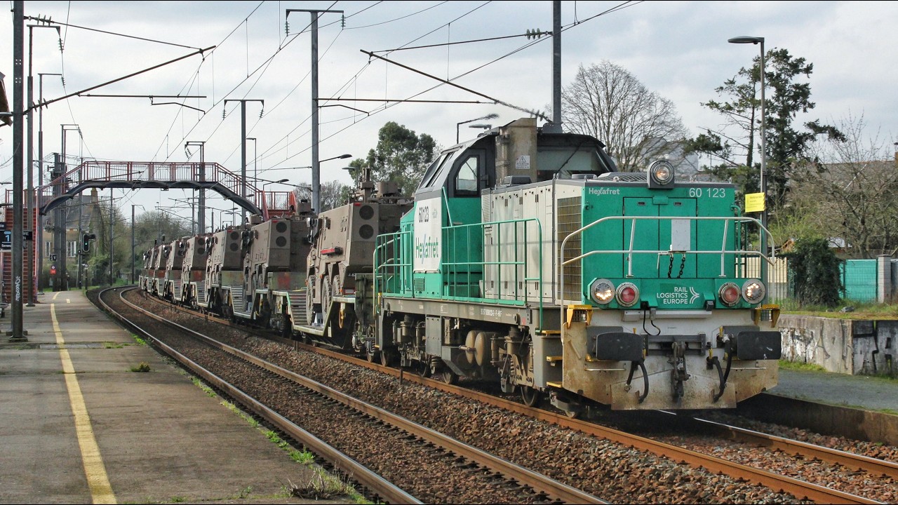 Compilation de trains militaires à Nantes - YouTube