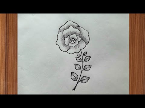How to draw flower l Beautiful pencil flower drawing l Flower art l ...