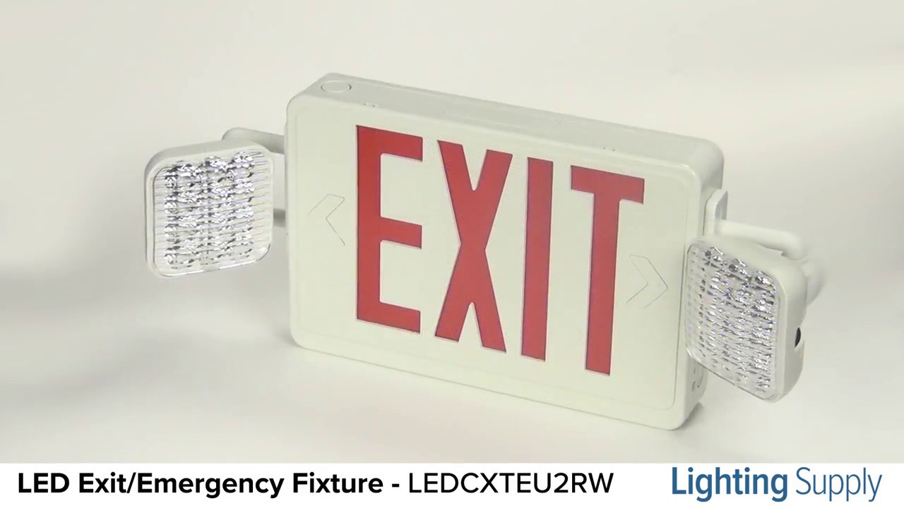 Best Lighting Products LED Exit/Emergency Combo (LEDCXTEU2RW-RC) - YouTube