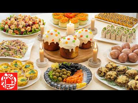 Меню на Пасхальный стол. Готовлю 10 Блюд: Кулич, Яйца, Салаты, Закуски и Мясо. Пасхальное Меню 2026
