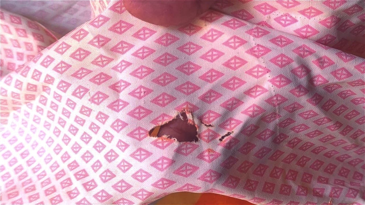 How to fix holes in iron burn clothes...// stitching damaged clothes ...