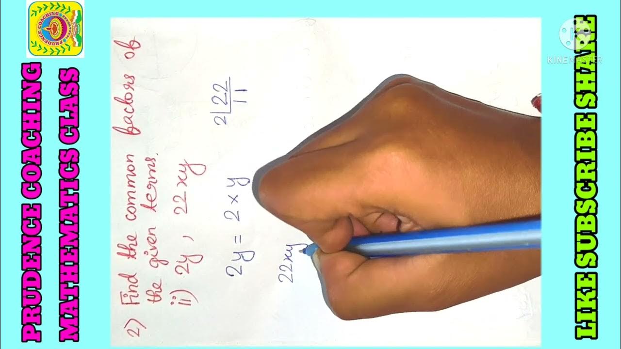 find-the-common-factor-of-the-given-terms-2y-and-22xy-factorisation