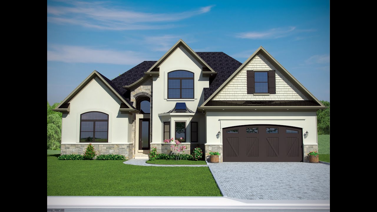 Front Tour of 3D Computer Generated Model of a Custom Home from its ...