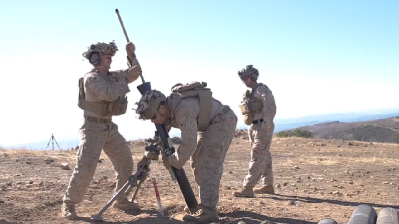 US Marines Live Fire Exercise: 81mm Mortar and LAV-25 Deployment at ...