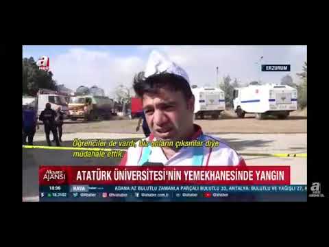 Atatürk üniversitesinde yangın!