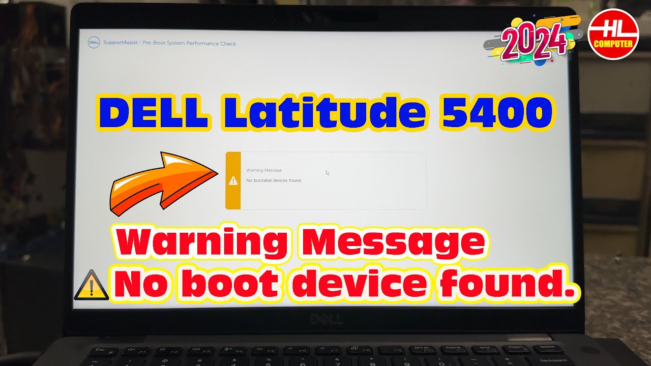 How to fix Warning Message No Boot Device Found Dell Latitude 5400 | Vi ...