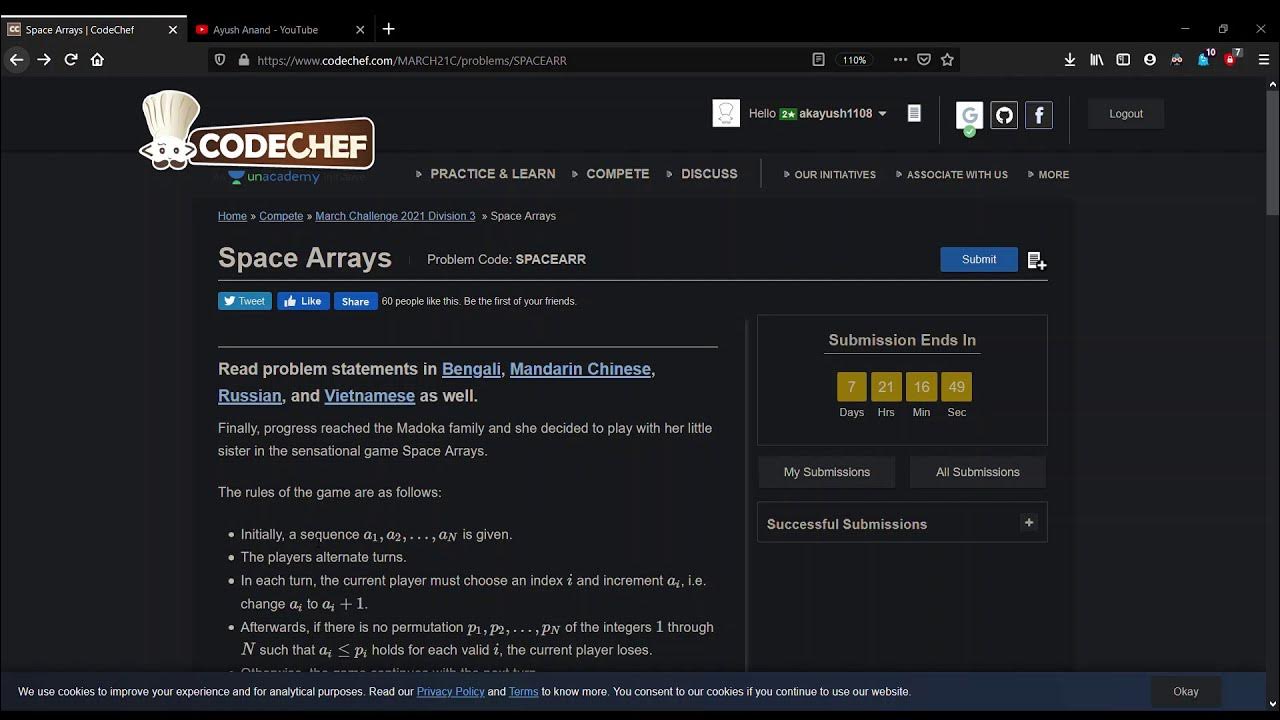 Space Arrays || SPACEARR || CodeChef March Long Challenge 2021 - YouTube