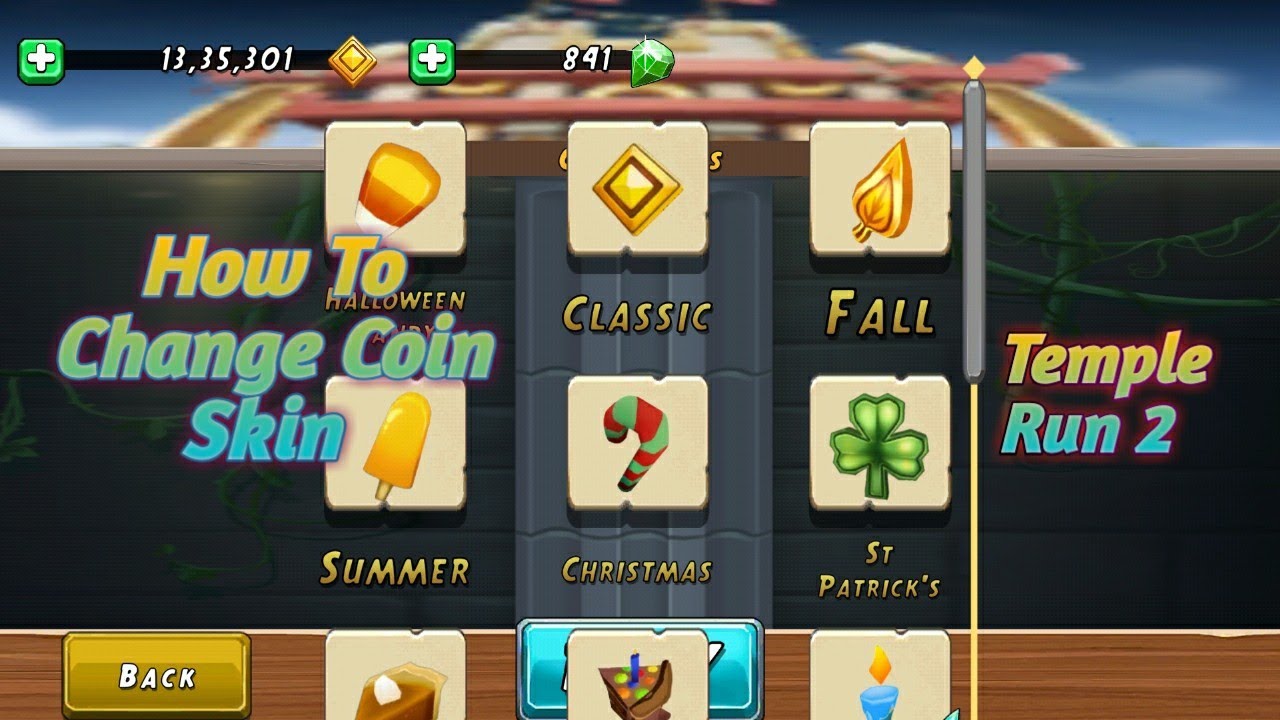 How To Change Coin Skin In Temple Run 2 - YouTube