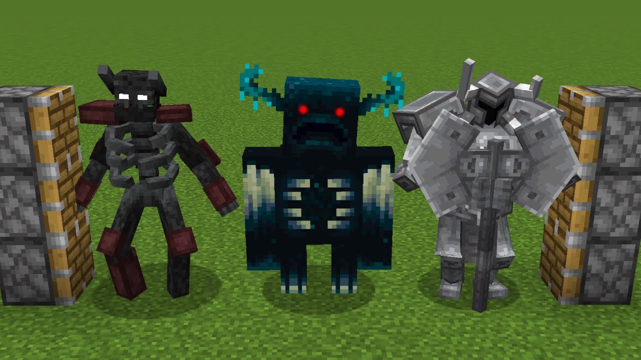 Mutant wither Skeleton + Warden + FERROUS WROUGHTNAUT = ? - YouTube