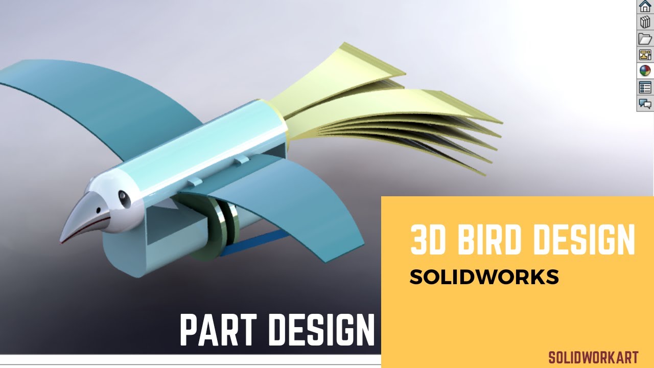 solidworks design bird parts - YouTube