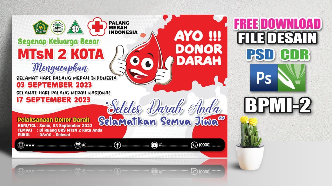 Desain #banner PMI Palang Merah Indonesia, Spanduk Palang Merah ...