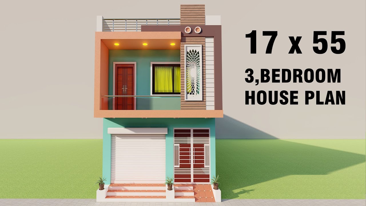 Small market house design,17 by 55 dukan or makan ka naksha,new house ...