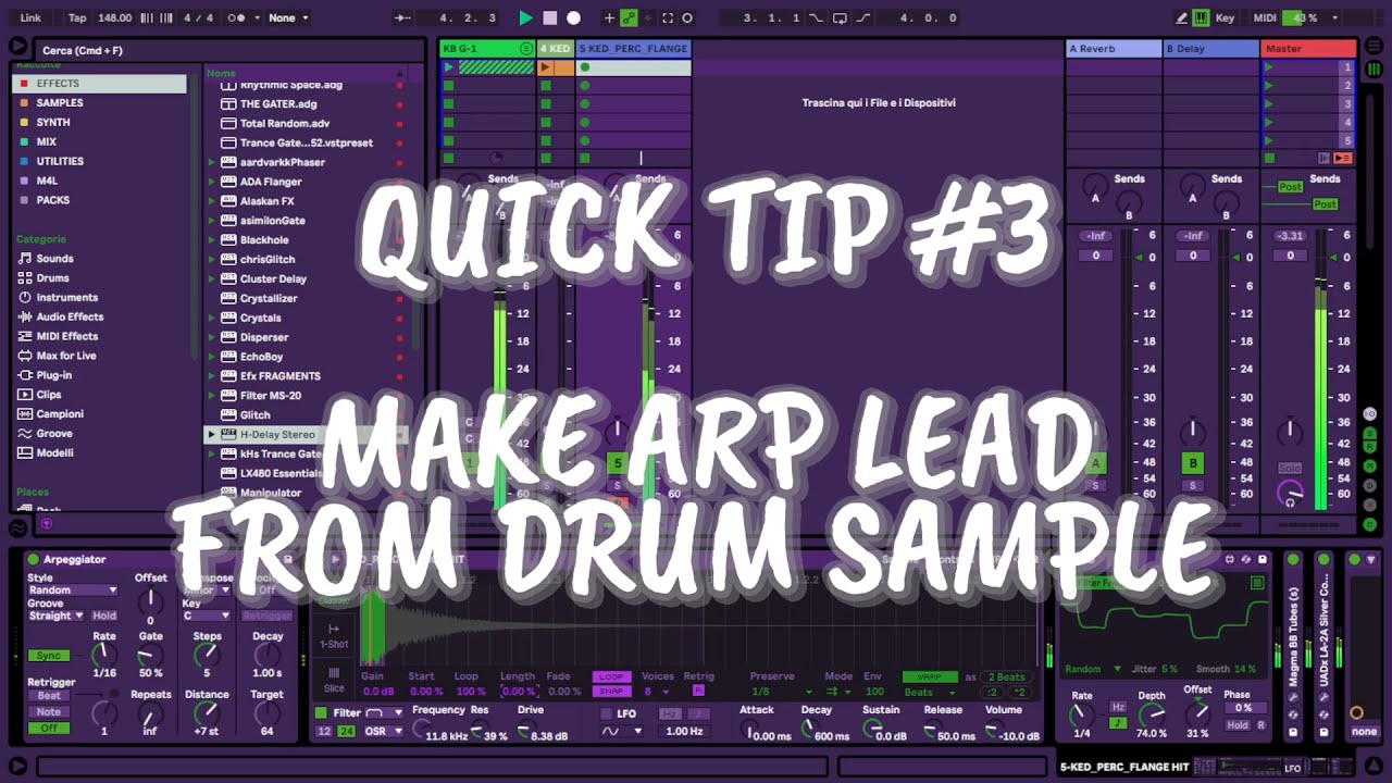 Quick Tip #3 - Make an arp lead with a drum sample using Ableton ...