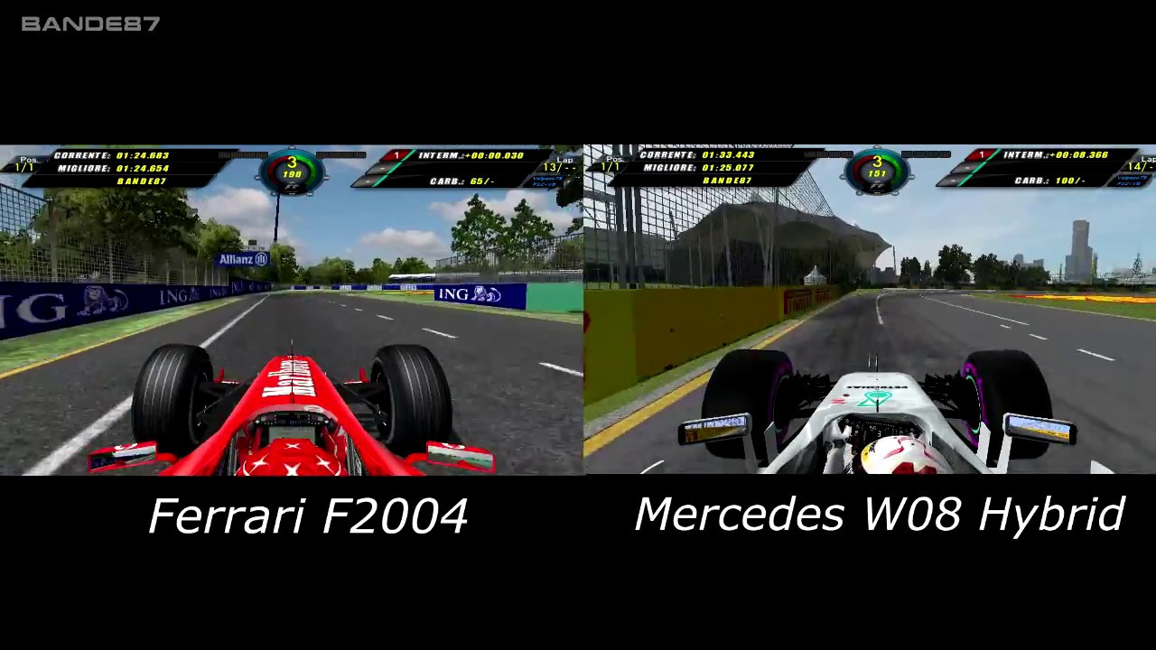 F1 Challenge - 2004 vs 2017 [Melbourne] - YouTube