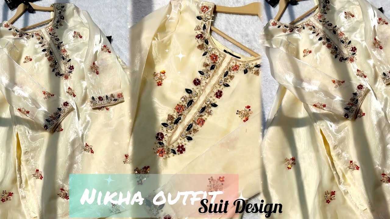 Nikha Outfit Design || Wedding special ️ Design ||Neckline Embroidery ...