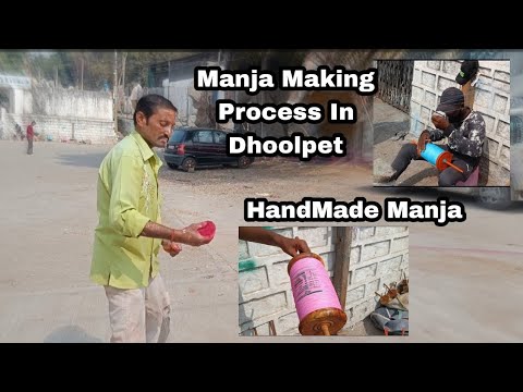 Manja Making Process In Dhoolpet | #dhoolpet #manja #kites #patang # ...