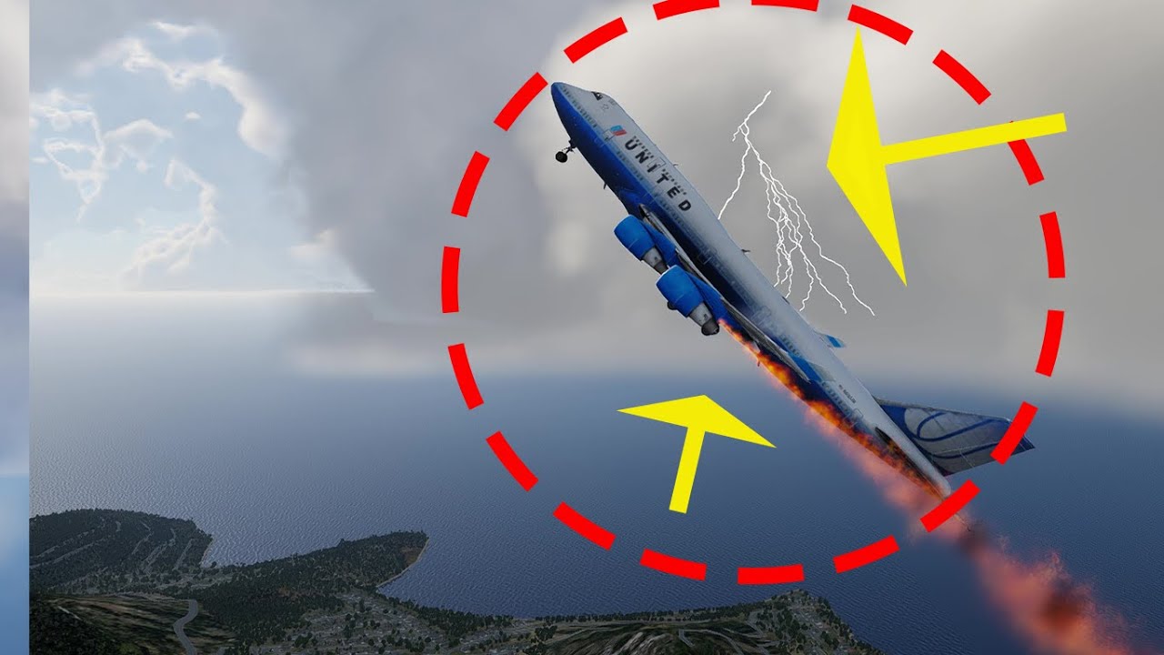 Giant Boeing 747 Vertical Takeoff Gone Wrong Lighting Strike X Plane 12 ...