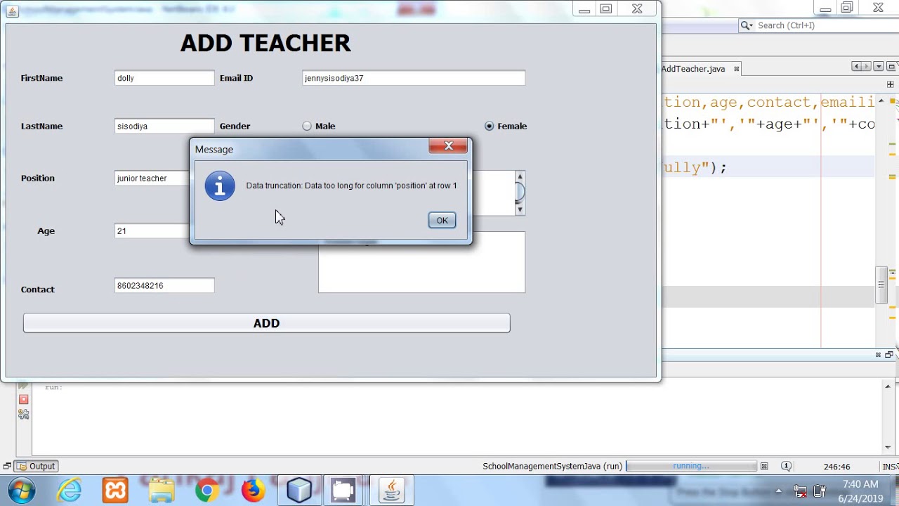 JAVA Netbeans in Hindi #56 | School Management System Part 16 - YouTube