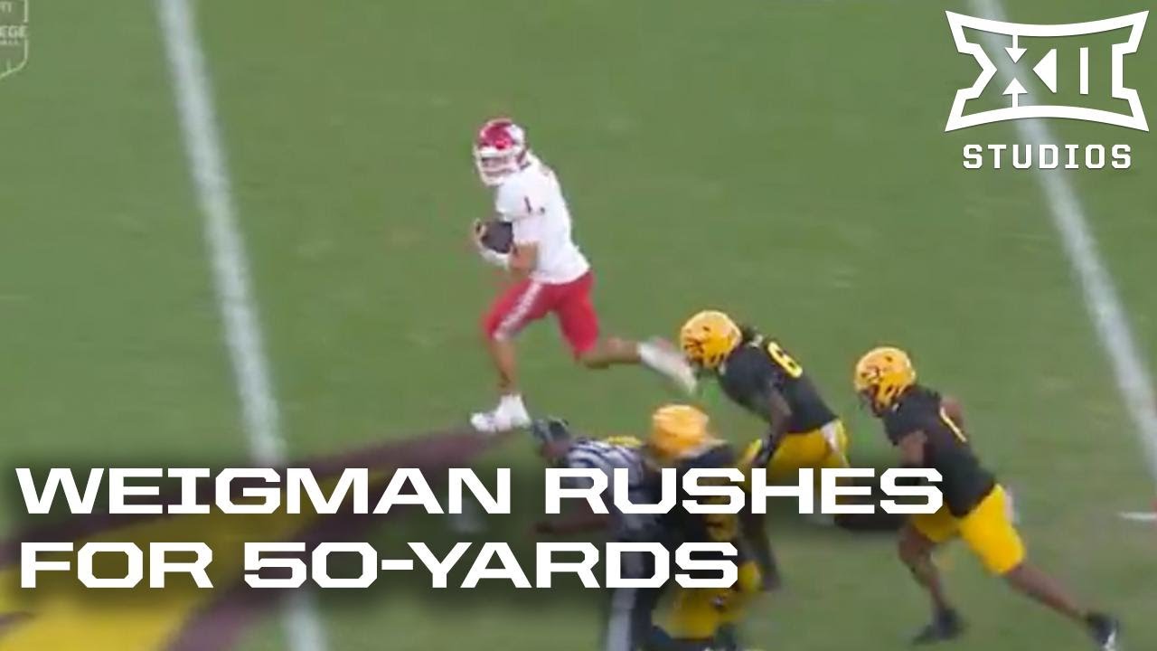 Connor Weigman Dashes for a 50-Yard Run vs. Arizona State | 2025 Big 12 ...