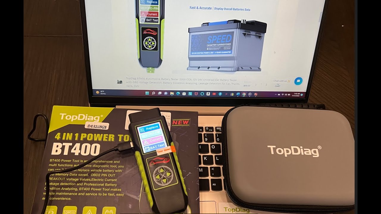 Unboxing TopDiag BT400 battery tester / analyzer / leakage test ...