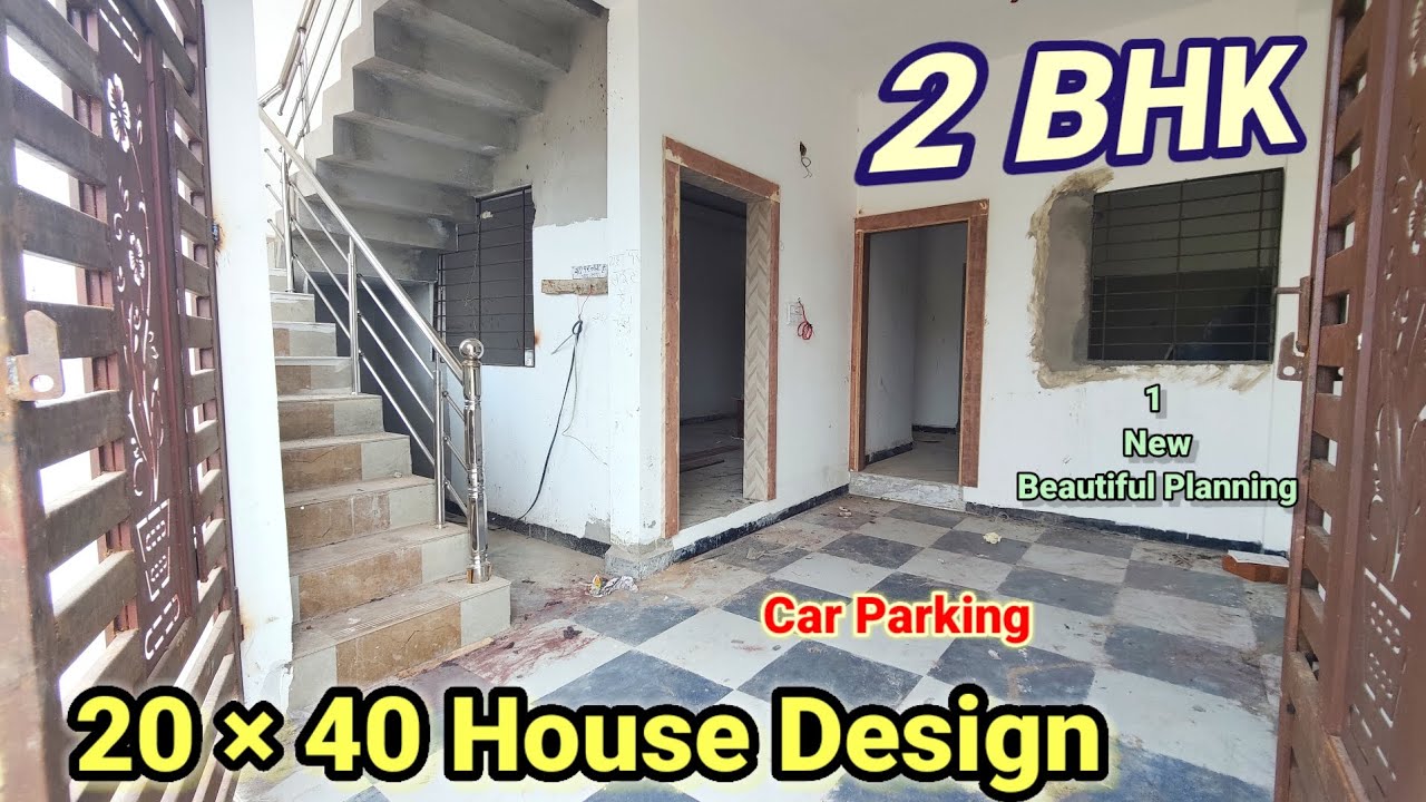 20 × 40 house plan 2bhk | 20 by 40 feet house design in single floor ...