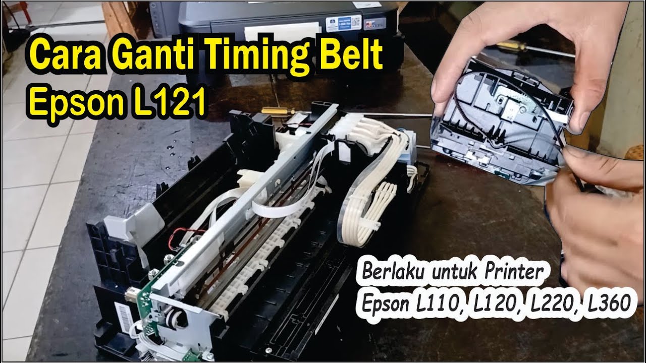 Printer Epson hasil print berbayang // cara ganti timing belt Epson ...