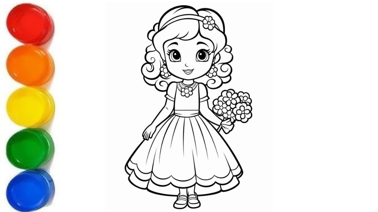 Doll drawing easy ll How to draw a cute girl step by step drawing ll ...