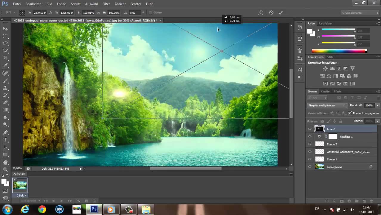 Speed Art - Beginning of Waterfall [Photoshop Manipulation] - YouTube