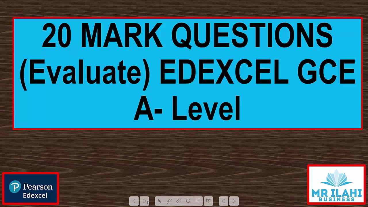 Edexcel Business GCE A Level 20 Mark Structure - YouTube