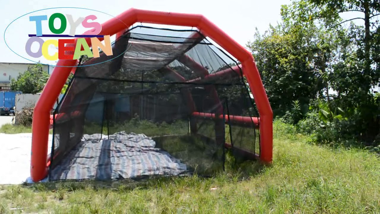 inflatable batting cage for baseball training - YouTube