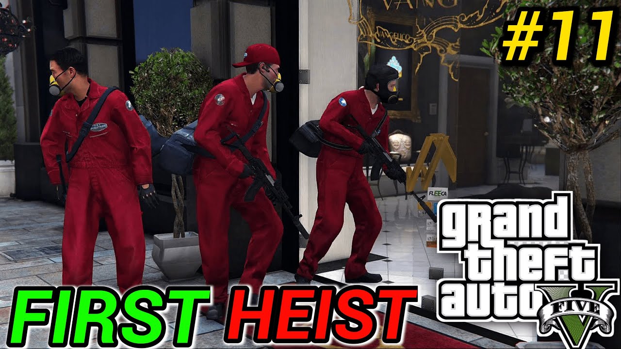 GTA V FIRST HEIST GAMEPLAY | THE JEWEL STORE JOB (MISSION-11) GAMEPLAY ...