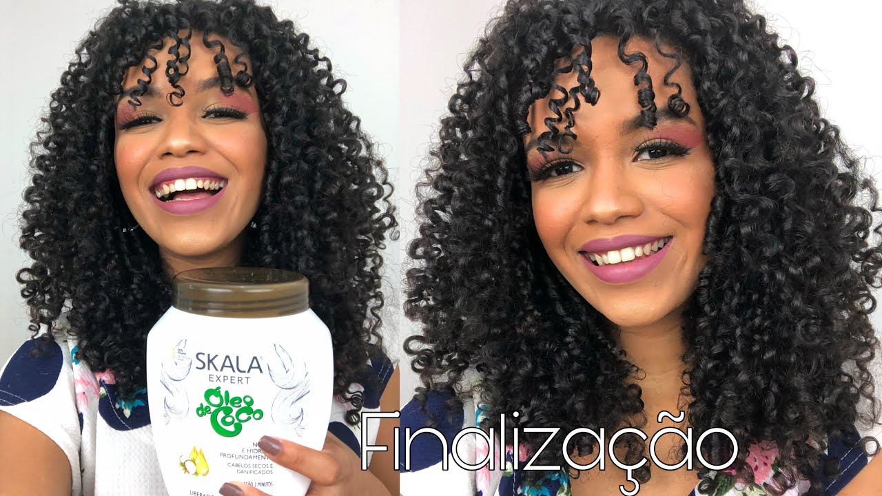 FINALIZAÇÃO COM O CREME SKALA ÓLEO DE COCO( Vegano/ No/ Low Poo) - YouTube