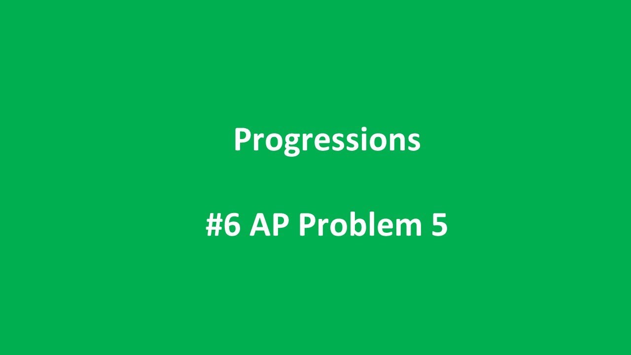 6 Arithmeticprogression Problem 5 Youtube 9103