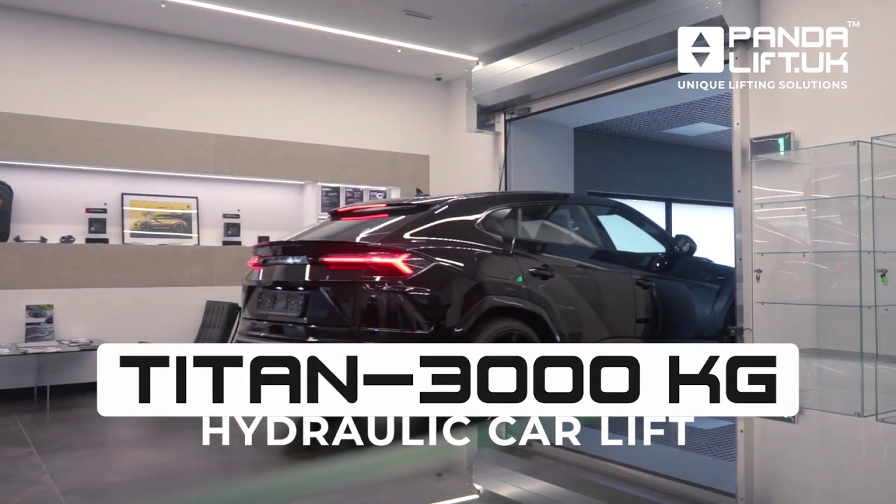 TITAN 3000 KG. Car lift for a Lamborghini showroom - YouTube