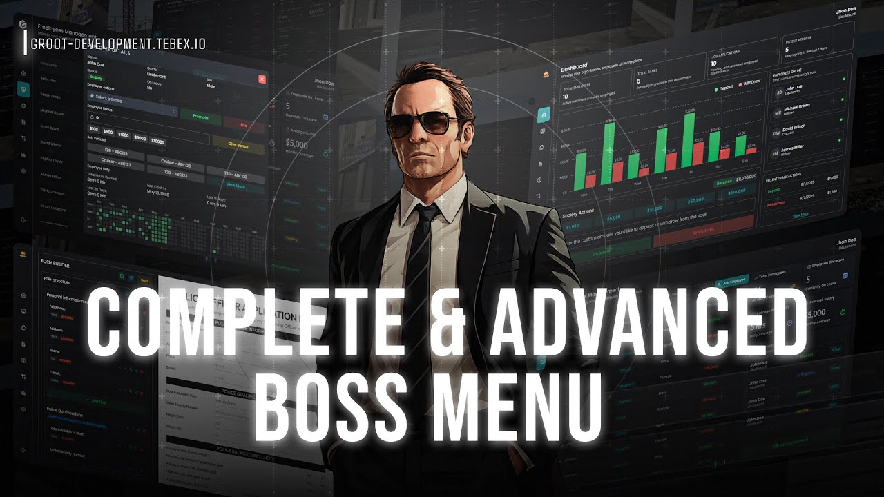 FiveM | Complete & Advanced Boss Menu | QBox / QBCore / ESX - YouTube