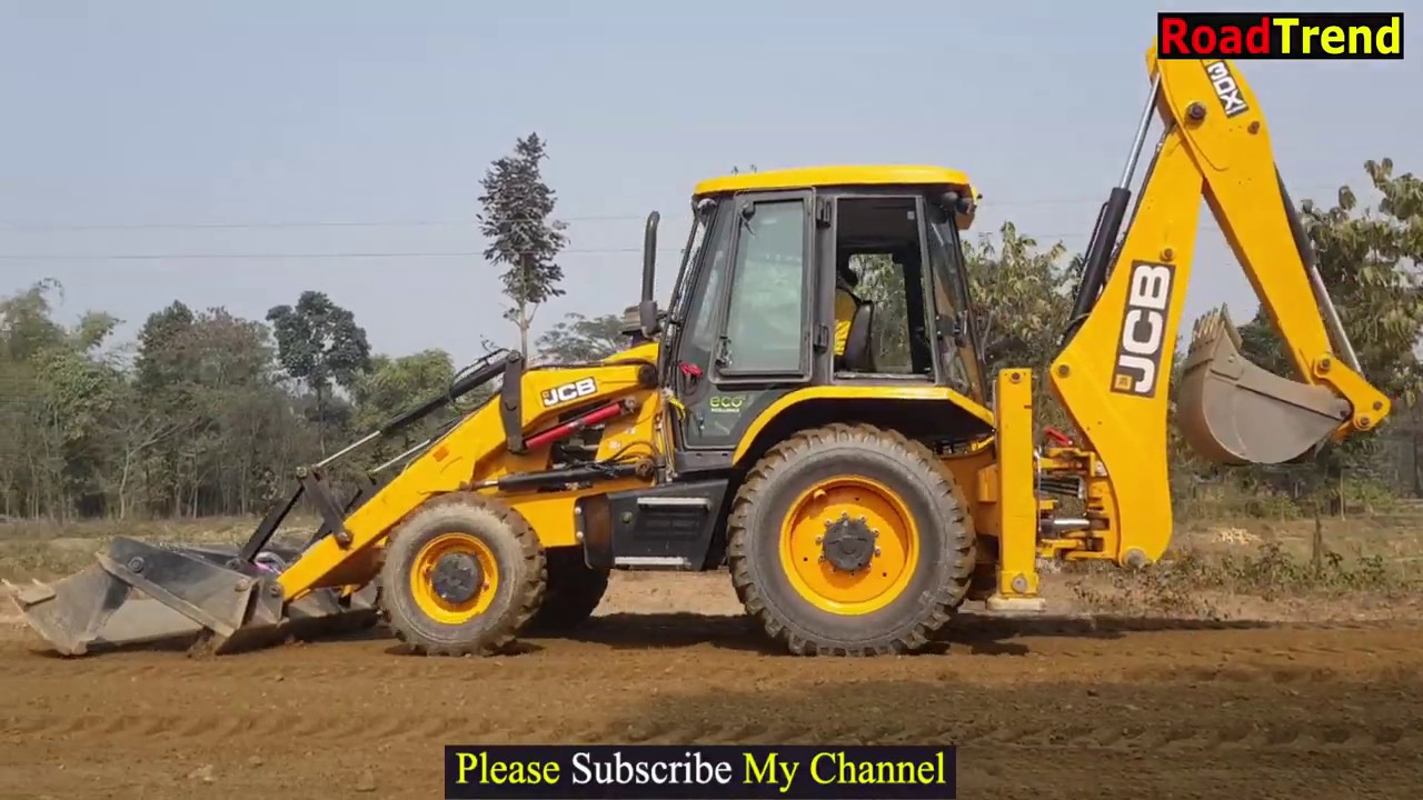 Jcb backhoe Loader Blades in mud- Jcb Backhoe Leveling in Road . - YouTube