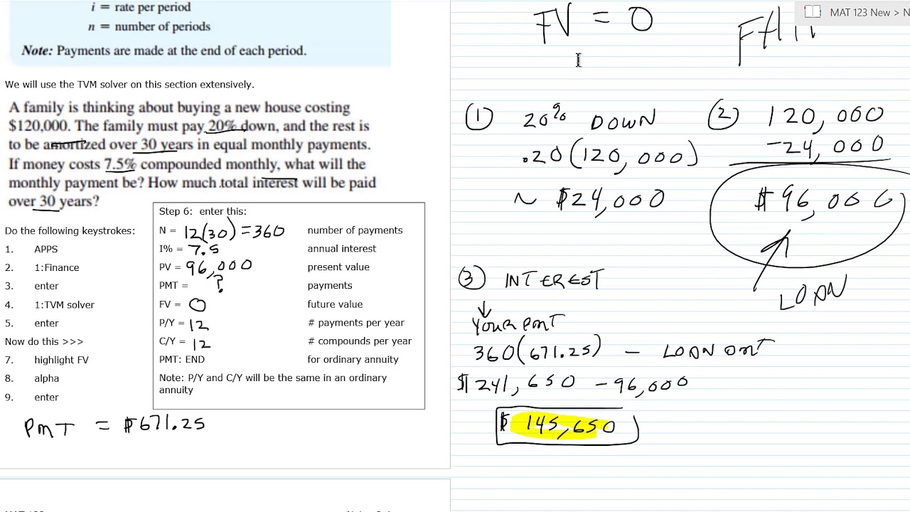 MAT 123 Finite Math Section 3.4 Present Value of an Ordinary Annuity ...