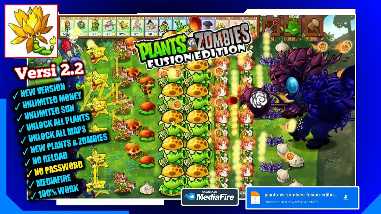 PvZ Fusion Mod Apk V2.2 New Version 2025 - Unlimited Sun & All Plants ...